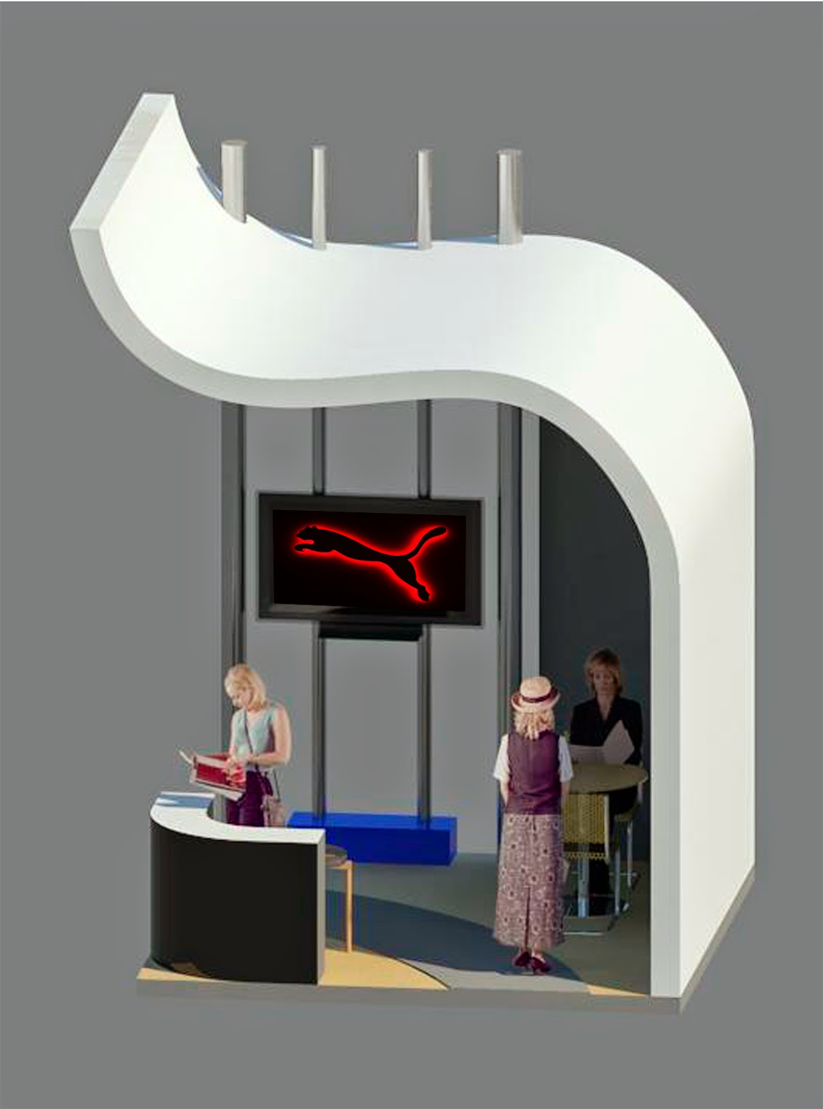 Portafolio de Yvan Alarcón C: Diseño de interiores Diseño Stand - Revit