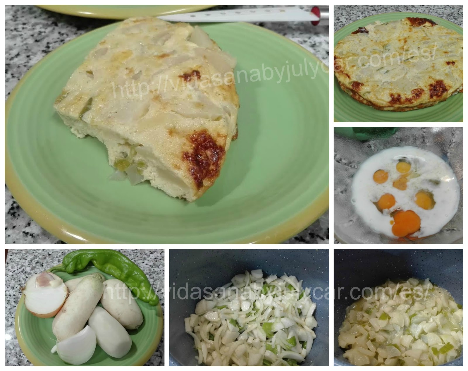 Recetas Dukan By Julycar: Tortilla de nabos pimiento y cebolla