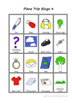 A Little Crafty: Plane Trip Bingo 3, 4 and 5