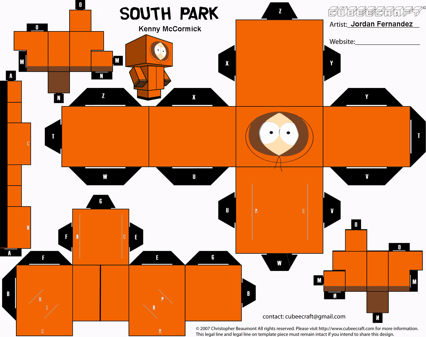 South Park Karakterleri CubeCraft Oyuncakları | 3D Kağıt Maket Sanatı
