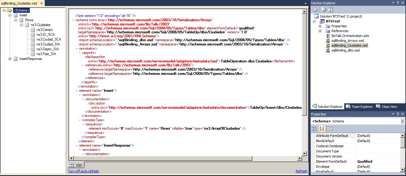 Inserción de Datos de Biztalk hacia Sql Server Inserción de Datos de Biztalk hacia Sql Server
