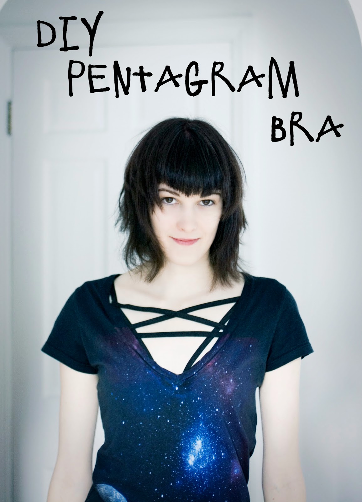 bombasine: DIY Pentagram Cage Bra (or: Alex Takes Her Shirt Off for Crafts)