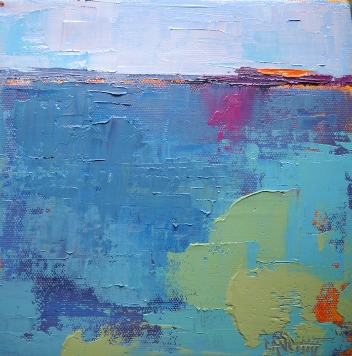 Pieces of Eight: Abstract Seascape Painting, Daily Painting, "Blue" by ...