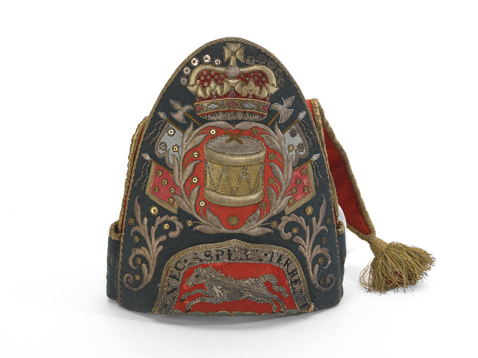 Wars of Louis Quatorze: Drummers' mitre cap, 13th Regiment of Dragoons ...
