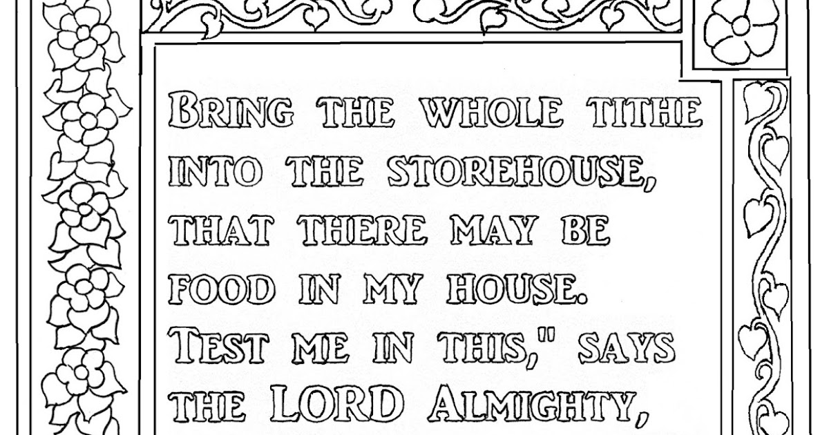 Coloring Pages for Kids by Mr. Adron: Malachi 3:10 Print And Color Page ...