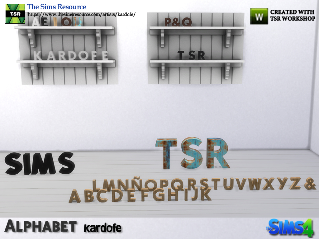 kardofe Creaciones Sims: ALPHABET