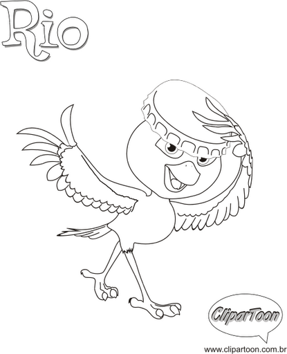 Desenhos do Filme Rio, da arara azul e seus amigos para colorir pintar ...