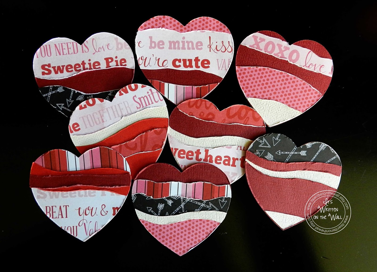 It's Written on the Wall: Shabby Chic Valentine's Day Heart Banner-Each ...