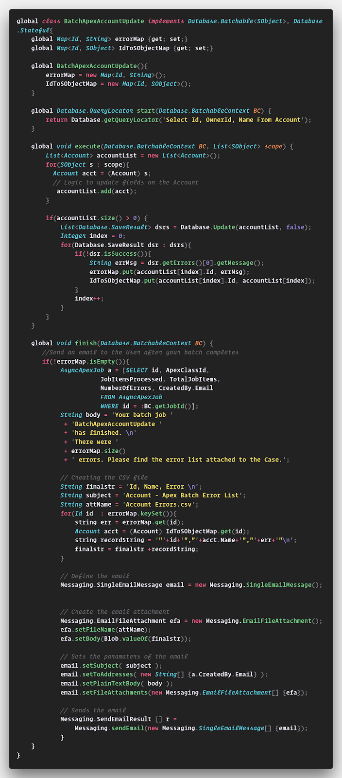Apex Snippet: Handling Erroneous Records using Batch Apex ~ Hello Salesforce!
