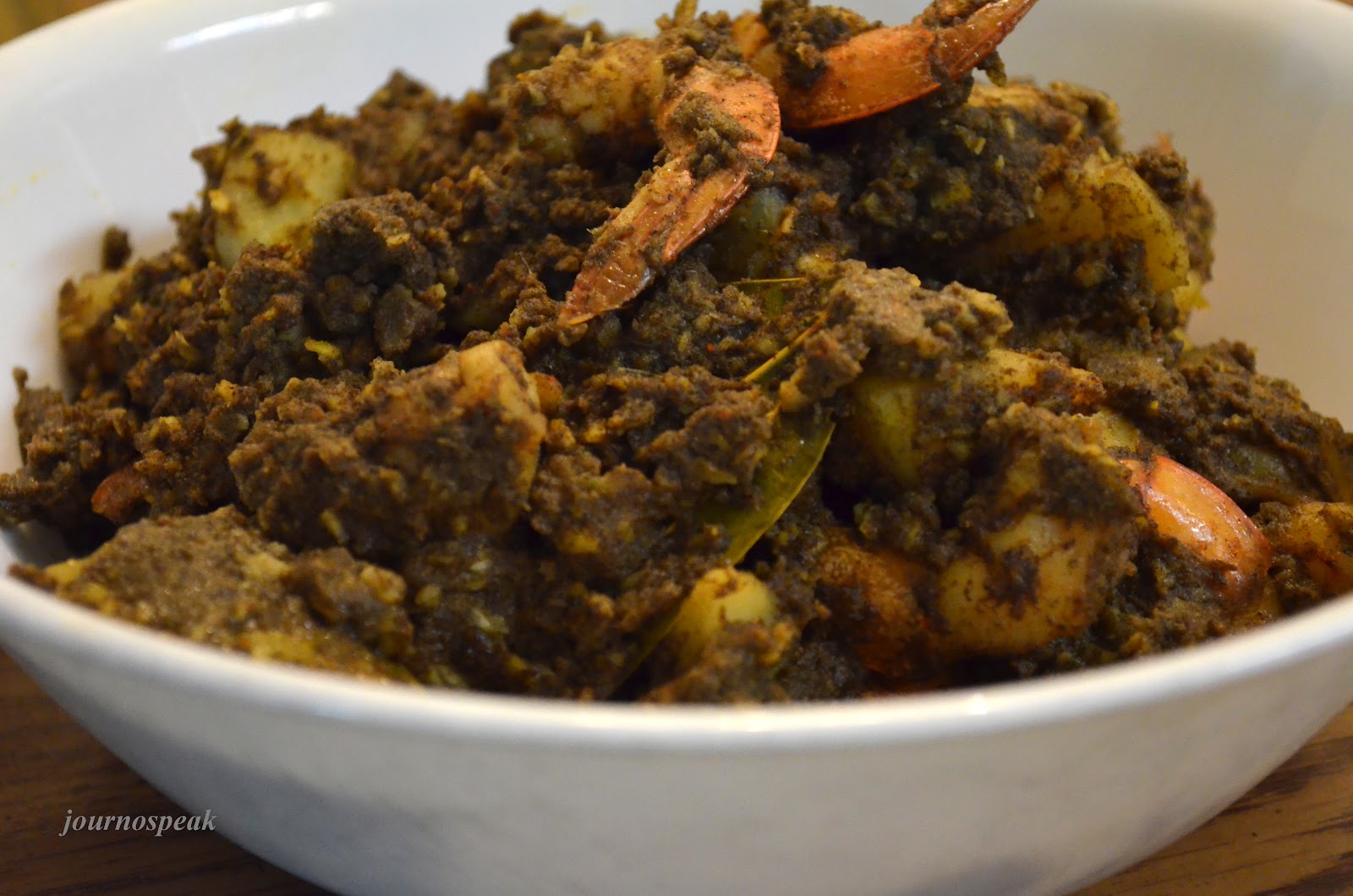 MOCHAR GHONTO: Banana Blossoms cooked with Prawns !! - JOURNOSPEAK