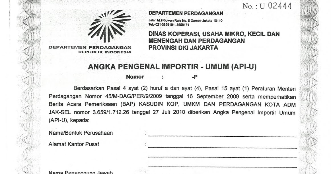 punyalidya: API( angka pengenal import )