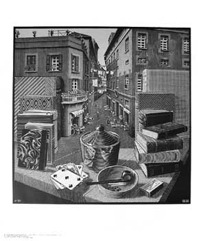 βορειο ιστολογιο: M.C. Escher. Still life and street. 1937
