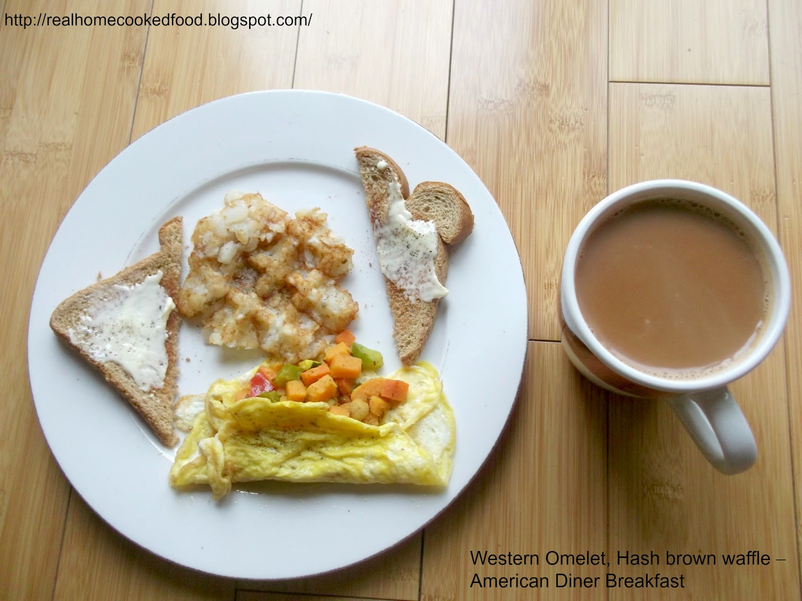 HCF: Western Omelet, Hash brown waffle – American Diner Breakfast