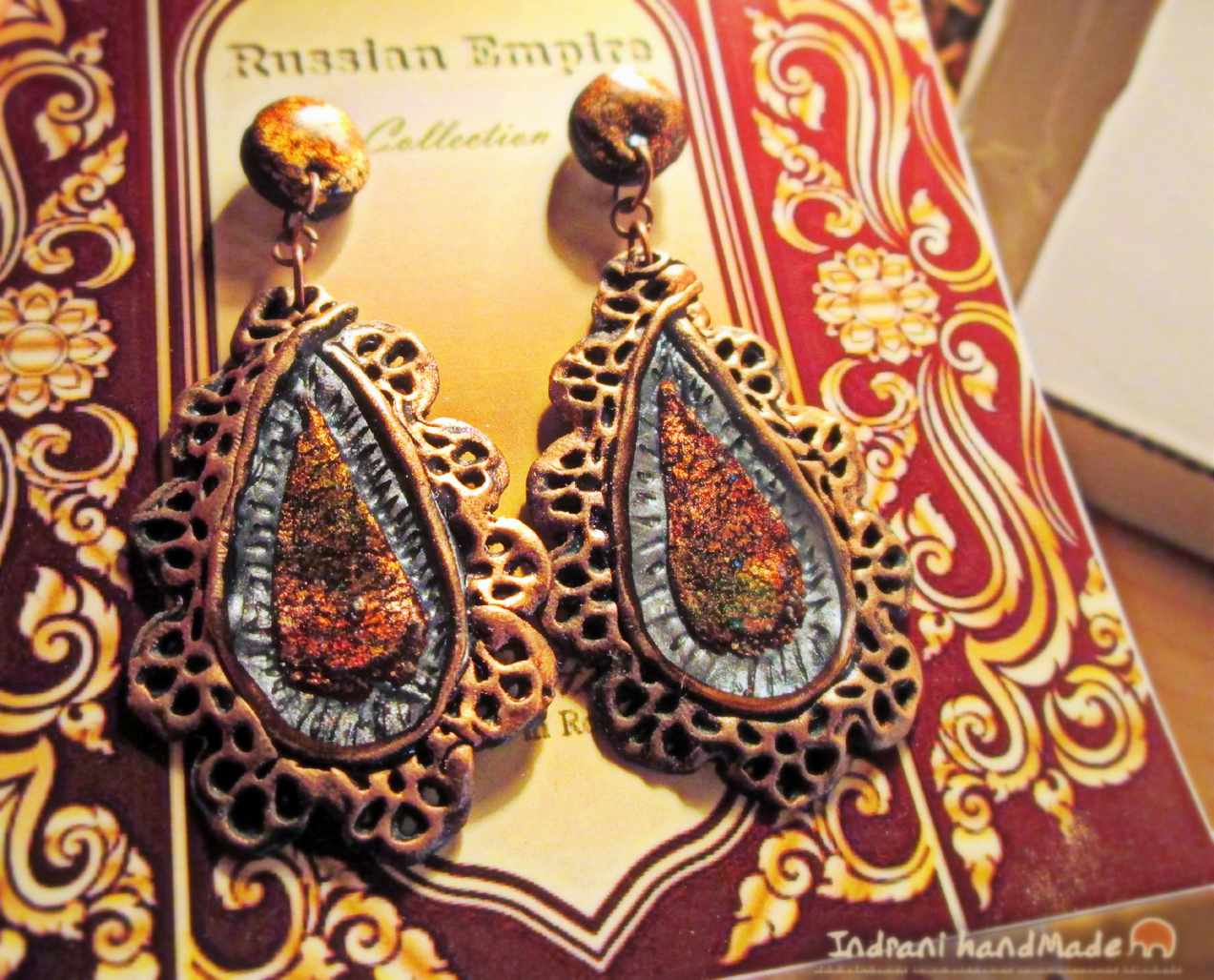 Indrani Handmade: Cercei handmade lacrima dantelati