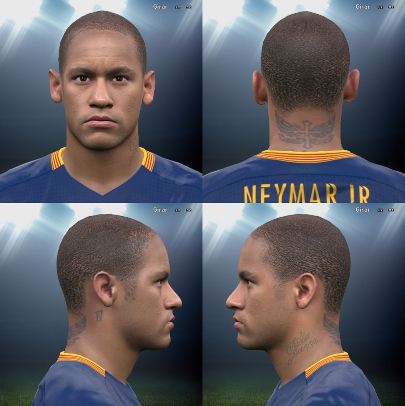 PES 2016: Face Neymar JR - Barcelona (Hair new) ~ Boleiros Ousados