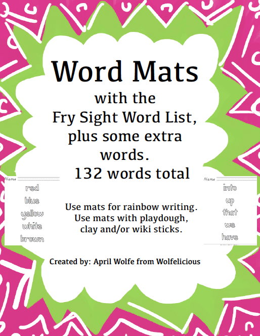 **Wolfelicious**: It's a... Activity and Word Mats