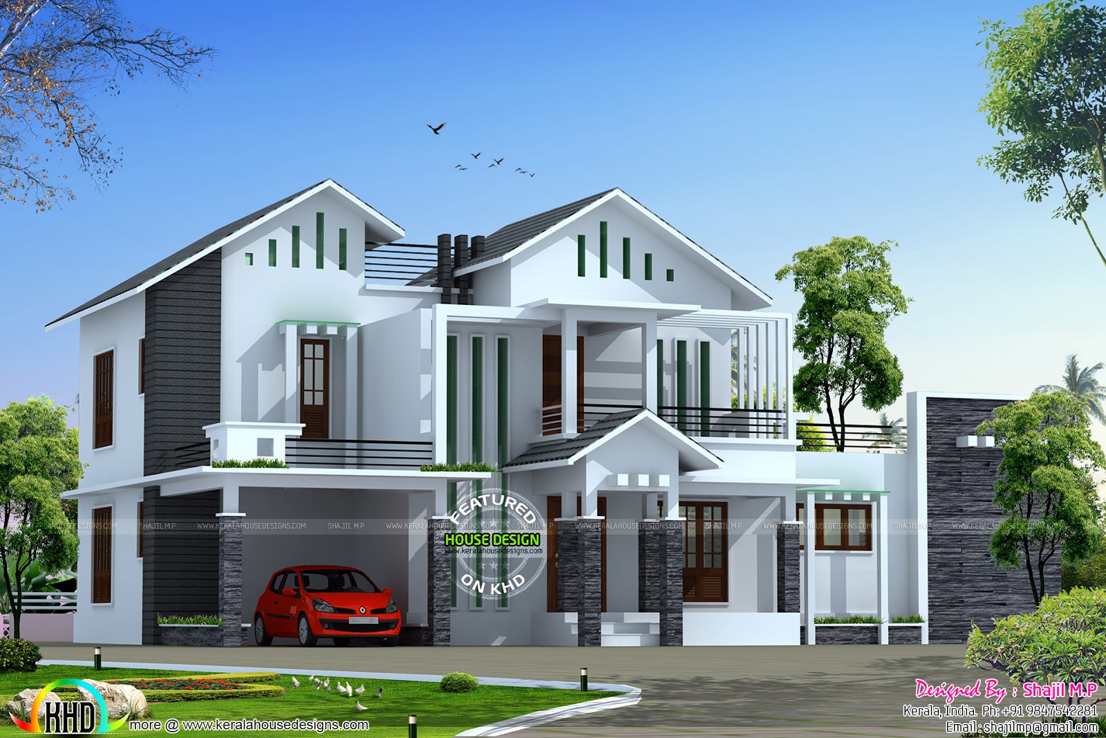 Two slightly variant house elevations - Kerala Home Design and Floor ...