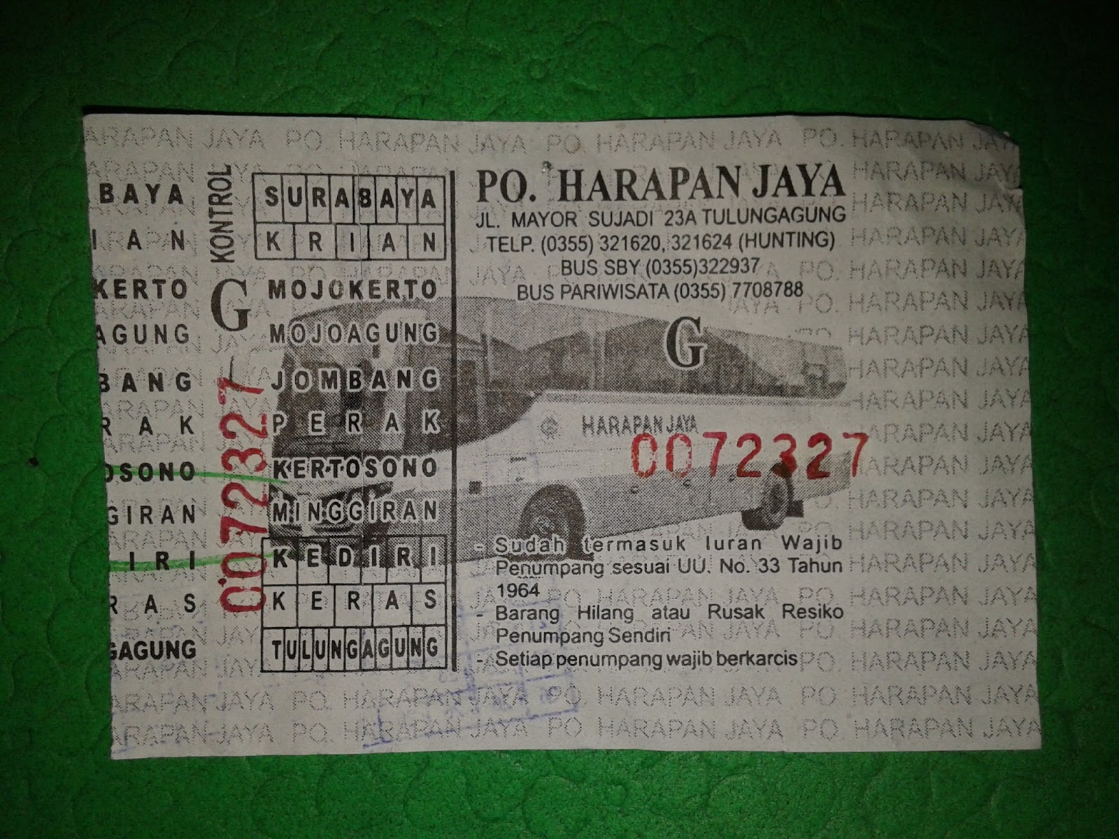 Caper Touring "One Stop Journey": Koleksi Karcis Bus