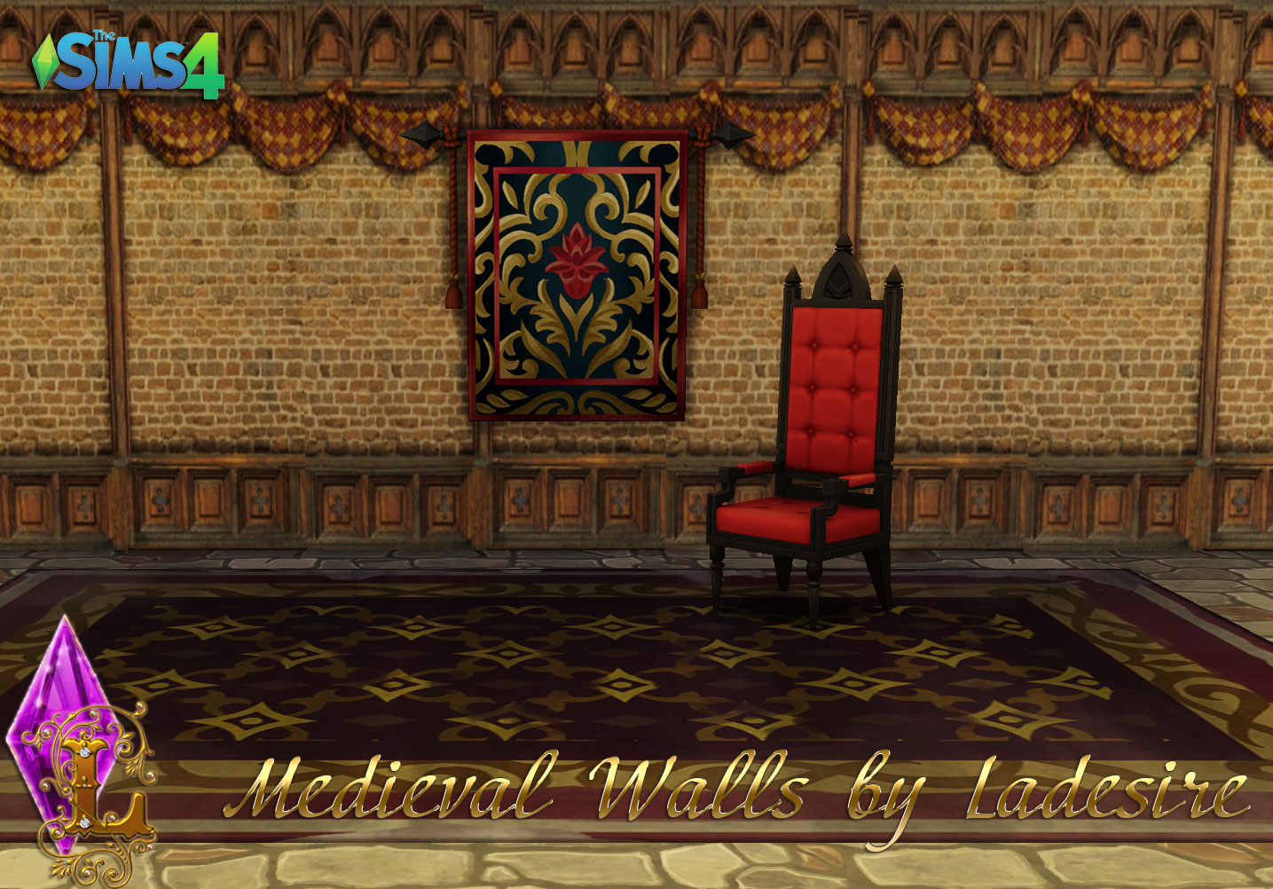 Ladesire's creative corner): TS4 - Medieval Walls by Ladesire