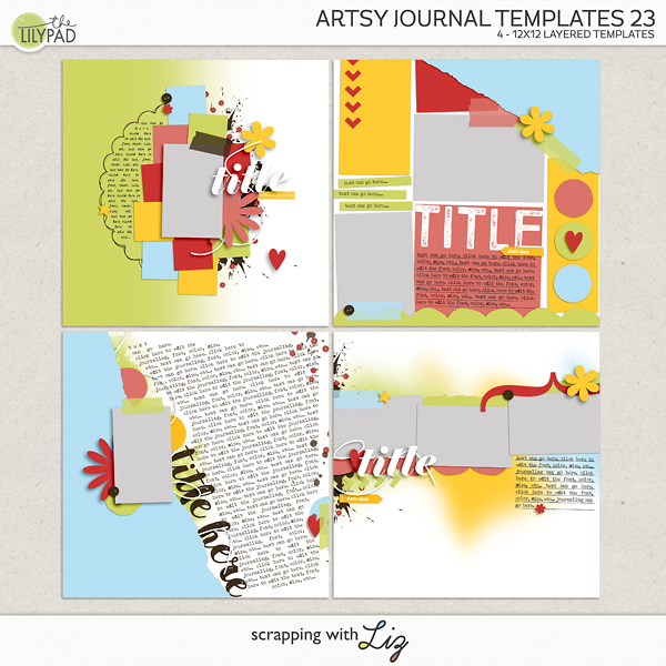 Artsy Journal Templates 23 and Must Watch Templates 2 / Scrapping with Liz