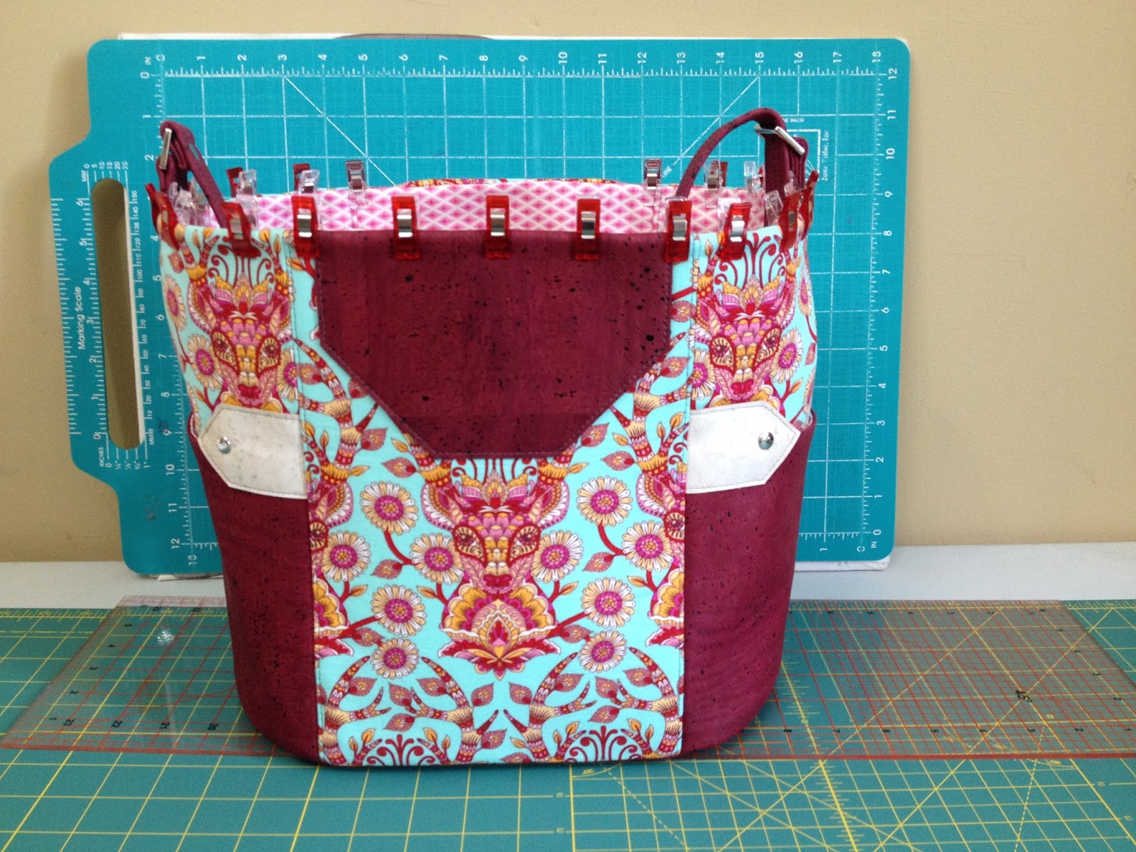 Tangled Blossoms Design: Dahlia Drawstring Bucket Bag Pattern by Blue Calla