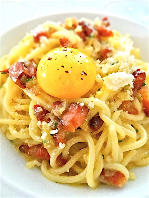 Scrumpdillyicious: Spaghetti alla Carbonara with Eggs & Pancetta
