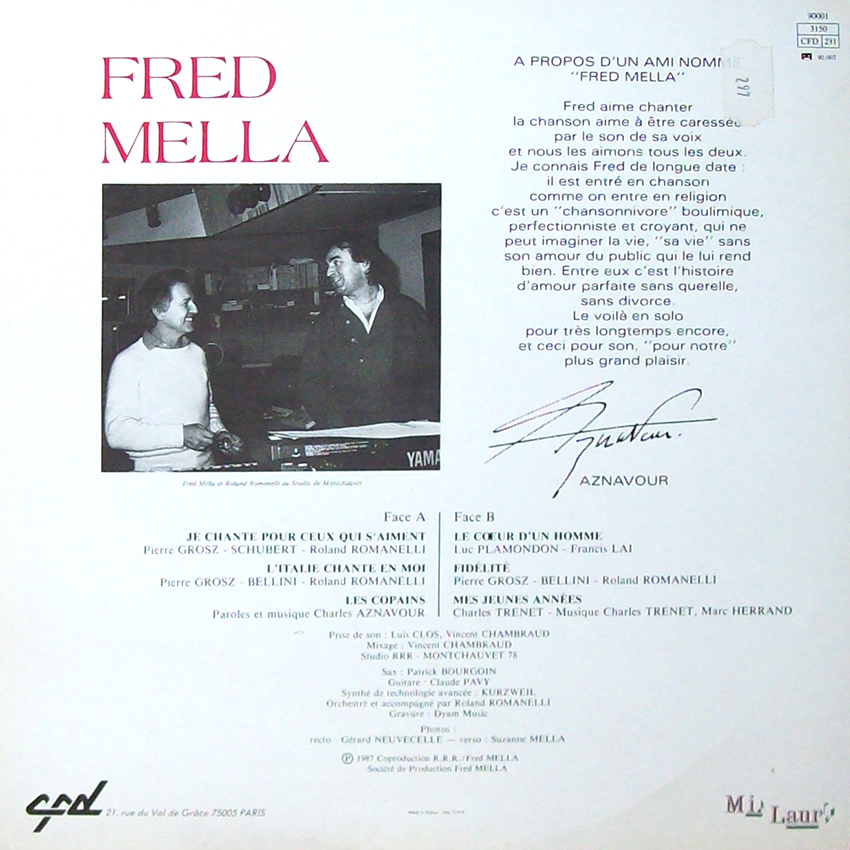 les sensass sillons: Fred Mella - Le cœur d'un homme (1987)