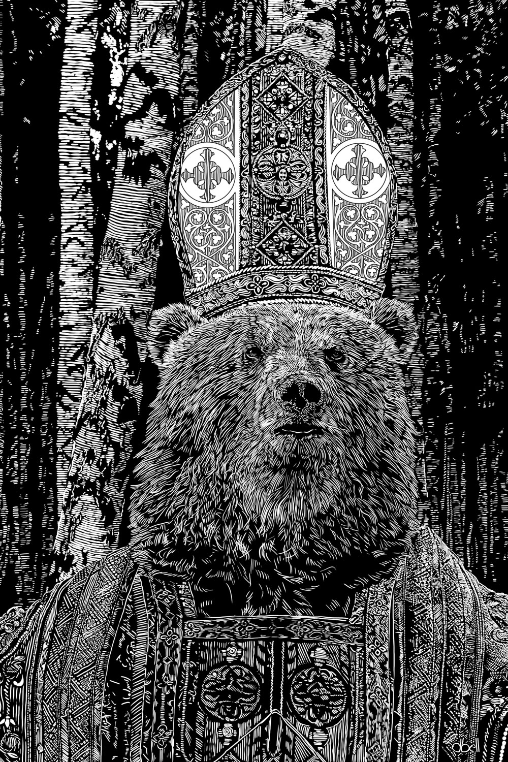 doug-buddy: Does a Bear Pope in the Woods Linework Complete