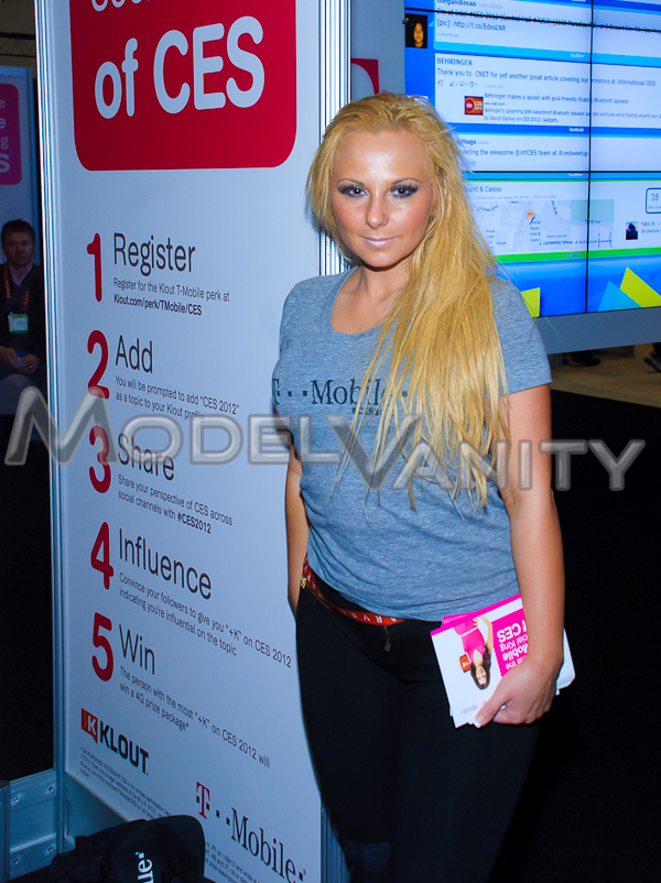 T-Mobile Booth lounge CES girl. We didnt hang out. We were too busy