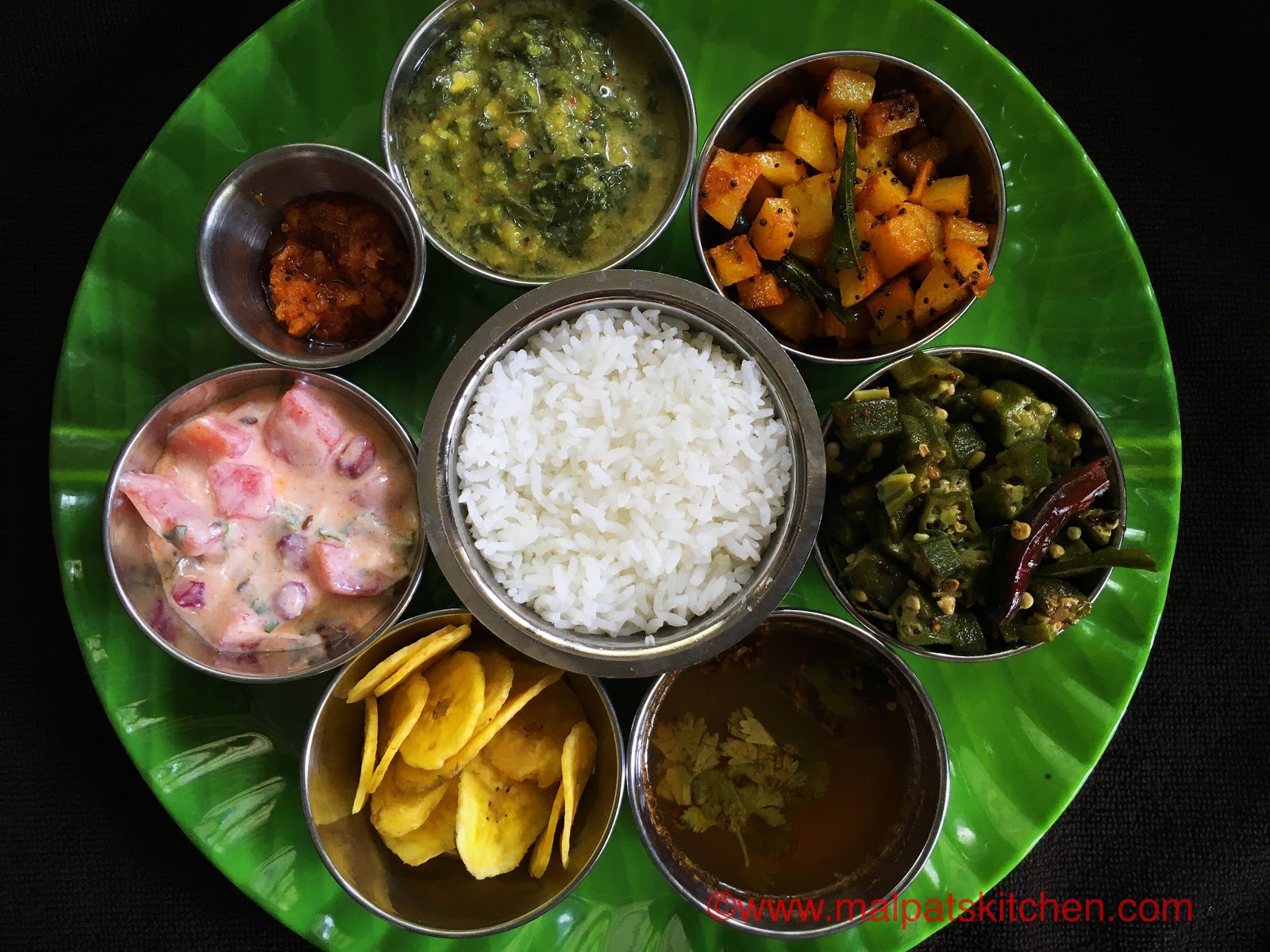 MALPAT'S THAALIS - 25 - South Indian lunch thaali ~ Malpats Kitchen