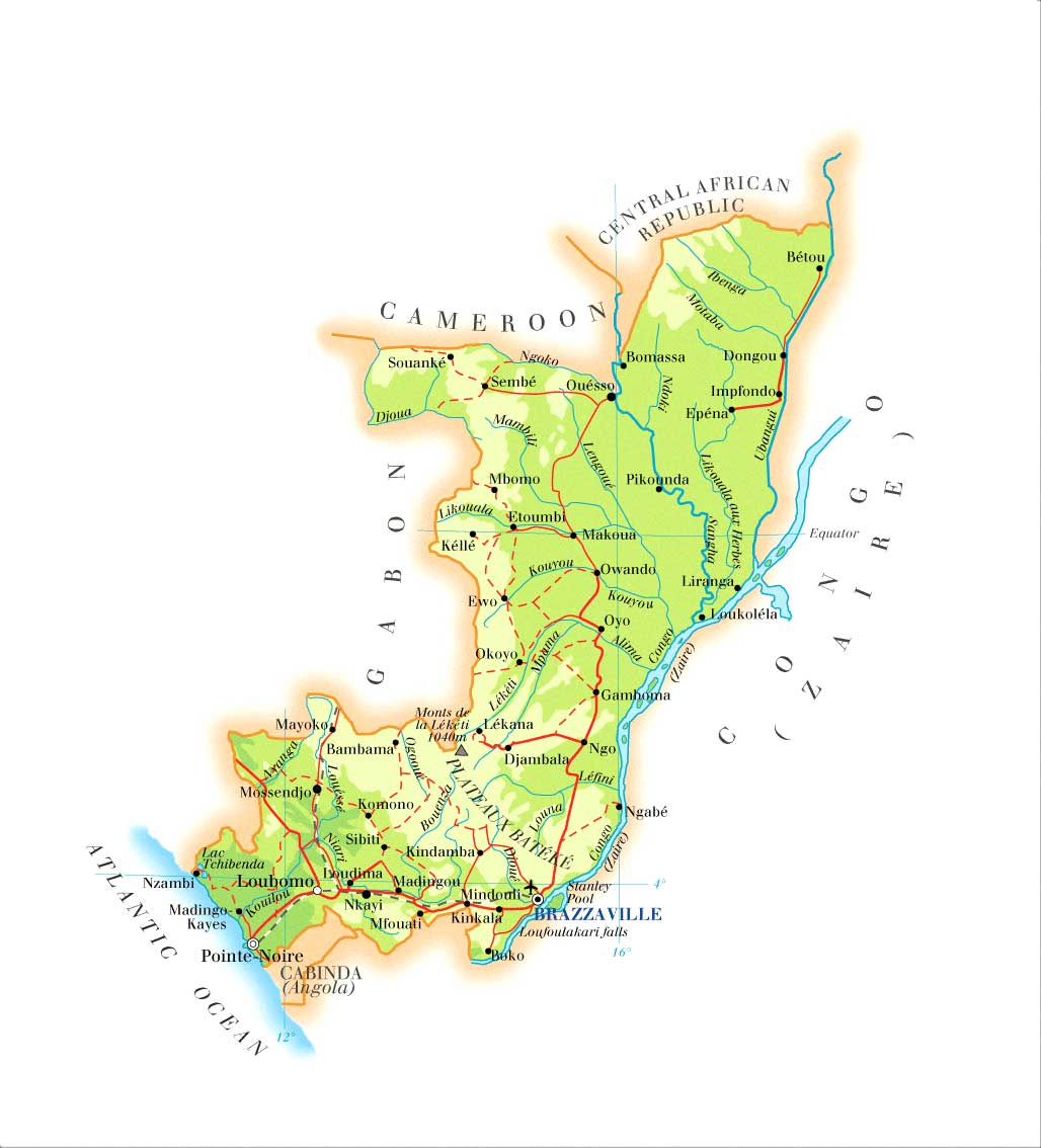 REPUBLIC OF CONGO - GEOGRAPHICAL MAPS OF REPUBLIC OF CONGO ~ Klima ...