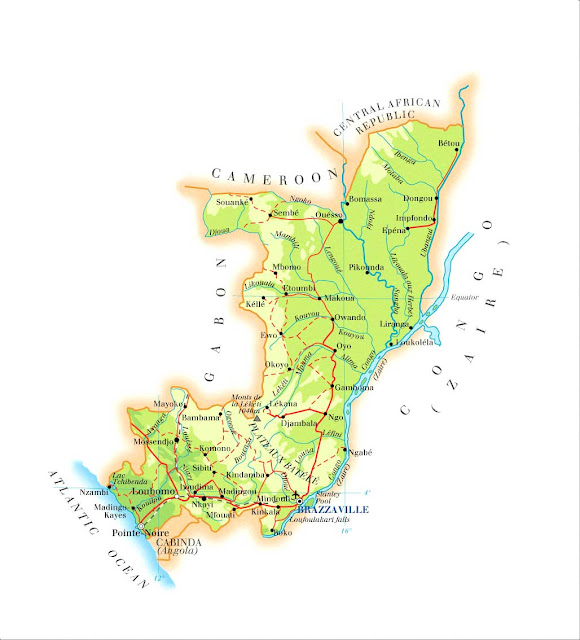 Republik Kongo - Peta geografis Republik Kongo - Geografia Total™