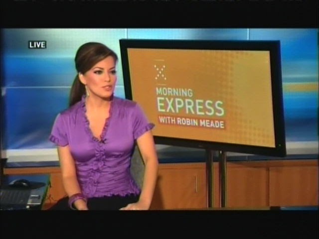 Ladies in Satin Blouses: Robin Meade - purple satin blouse