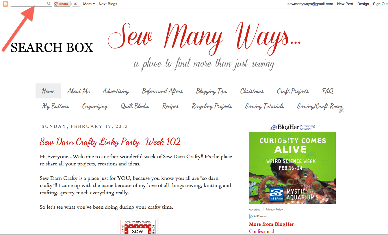 Sew Many Ways...: Blogging Tip...How to Search a Blog