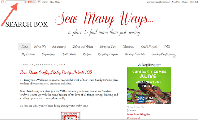 Sew Many Ways...: Blogging Tip...How to Search a Blog