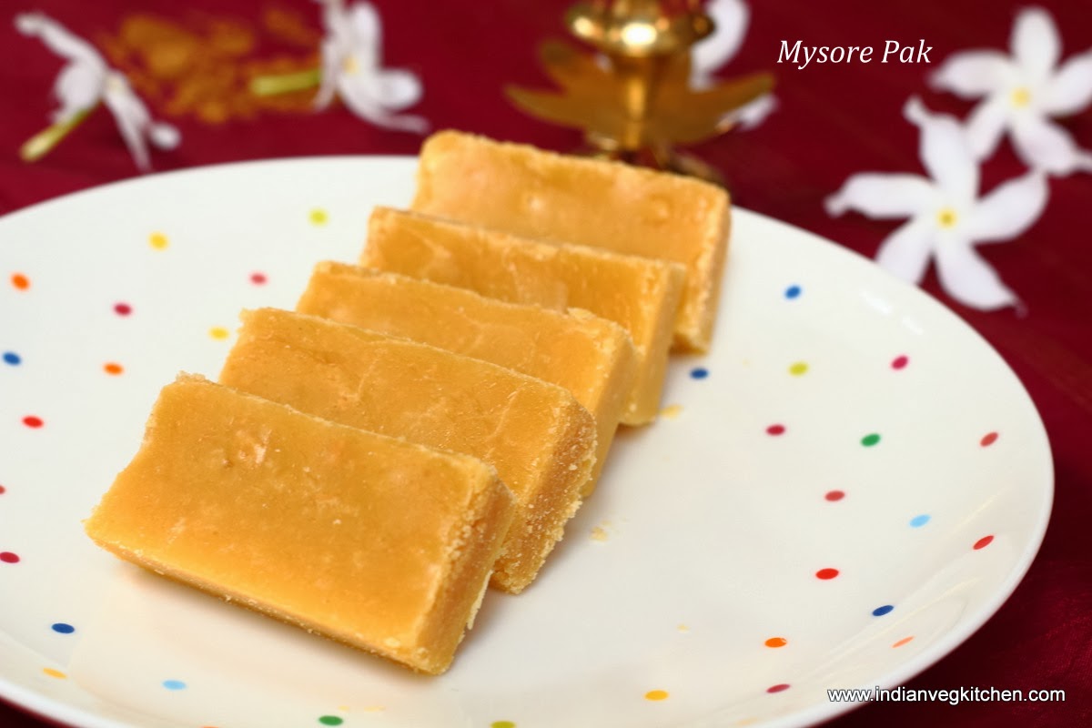 IndianVegKitchen: MYSORE PAK | GHEE MYSORE PA | DIWALI SWEET RECIPE