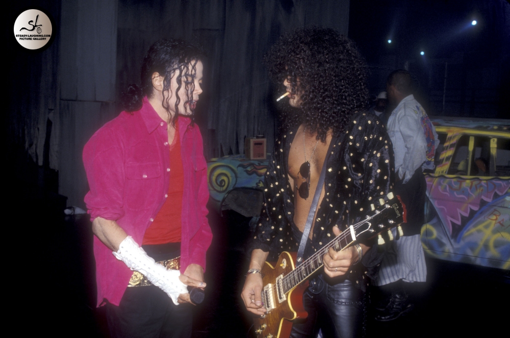 [FOTOS] Michael Jackson e Slash celebrando o 10° Aniversario da MTV ...