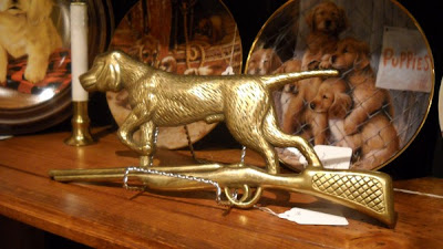 Hidden Treasures: Brass Hunting Dog with Rifle