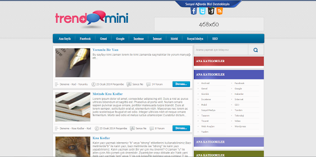 Trend Mini Blogger Teması İndir - Game WinSome