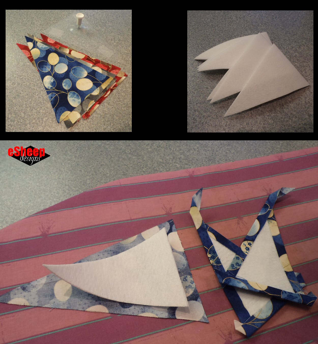 eSheep Designs: Free Pattern/Tutorial: Dimensional "Paper" Pieced Ornament