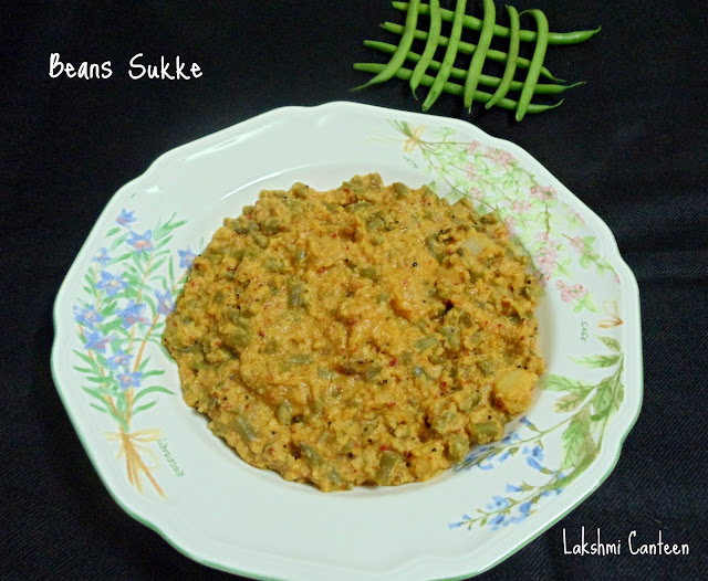 Lakshmi Canteen: Beans Sukke (Beans Dry Curry)