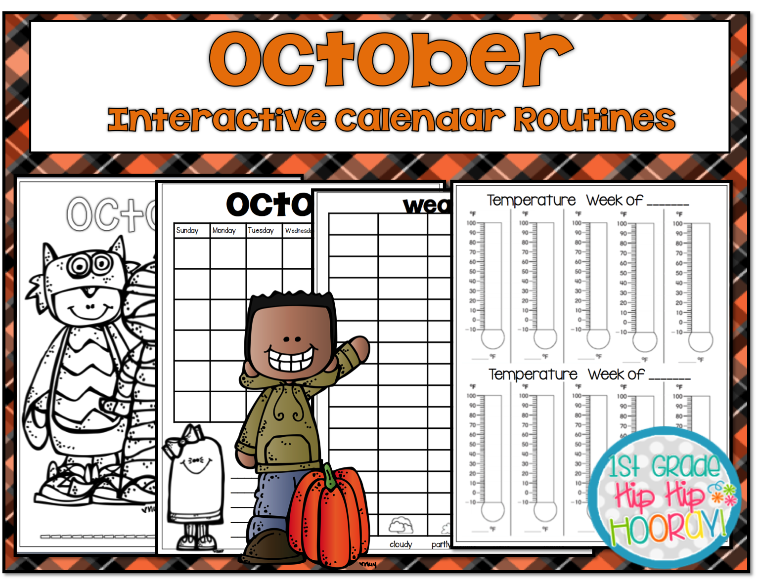 1st Grade Hip Hip Hooray!: October Interactive Calendar Routines