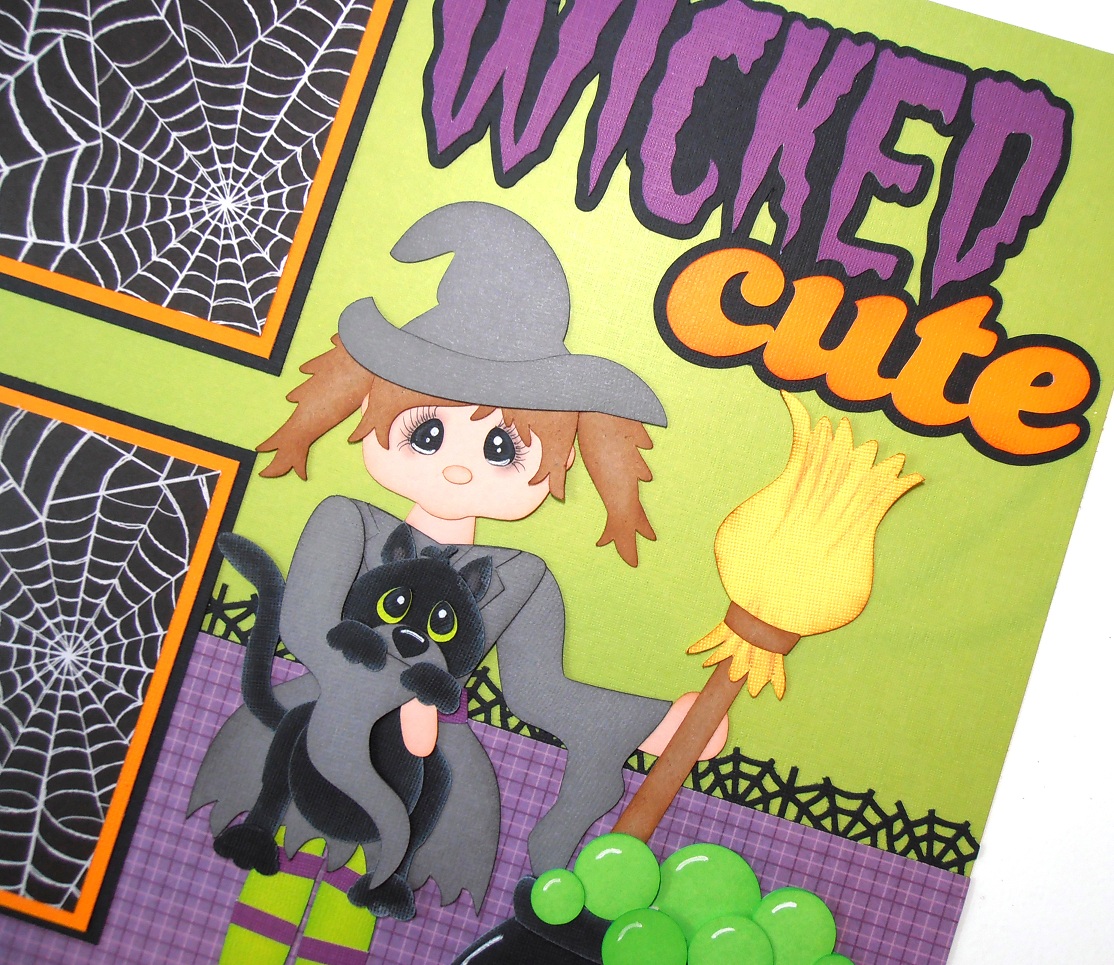 BLJ Graves Studio: Wicked Cute Halloween Witch Scrapbook Page