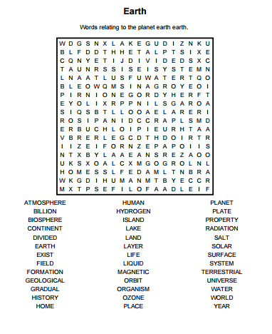 Word search puzzles