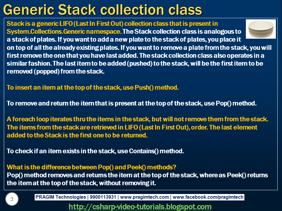 Sql server, .net and c# video tutorial: Part 83 - Generic stack ... Sql server, .net and c# video tutorial: Part 83 - Generic stack ...
