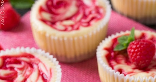 Raspberry Swirled Cheesecake Cupcakes - My Favorite food and Recipe