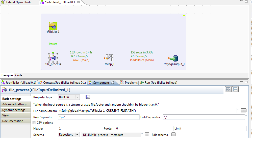 Talend Training: Iterate and load multiple files into database using tFlelist and tMysqlout