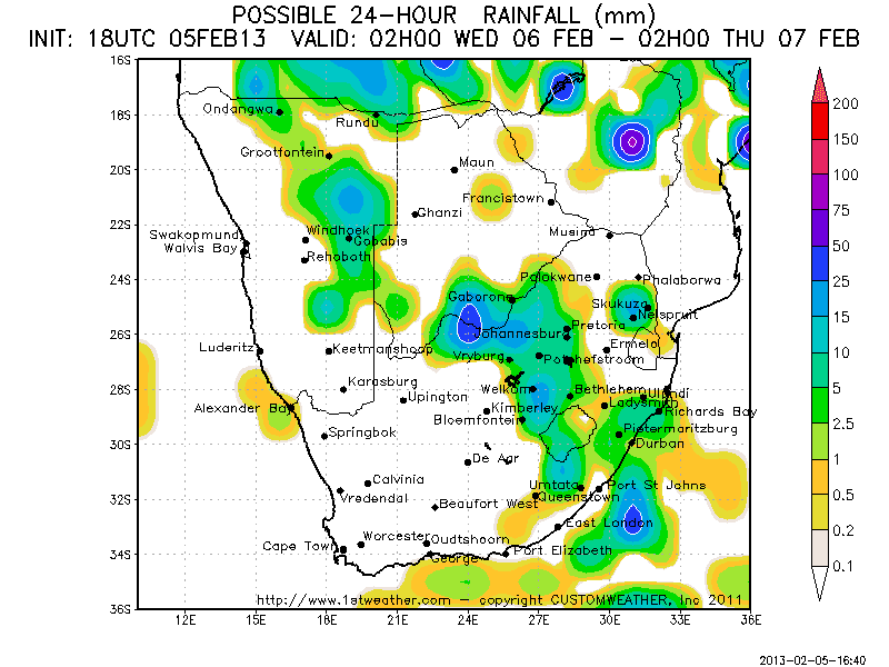 SA Weather and Disaster Observation Service: Possible 24 Hour Rainfall ...