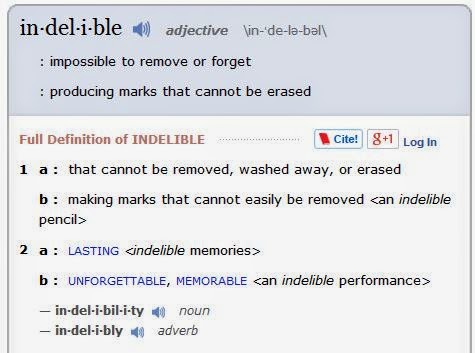 So here is this unforgettable, memorable, INDELIBLE - in fabric!!