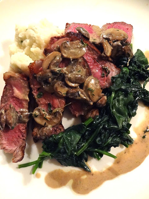 Scrumpdillyicious: Grilled Steak with Mushroom Marsala Cream Sauce